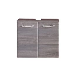 Pelipal Waschbeckenunterschrank Front Graphit Str. quer/Korpus Graphit Str. quer