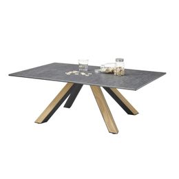 Stolkom Couchtisch Mia Keramik Anthrazit mit Massivholz ca. 110x 40x70 cm