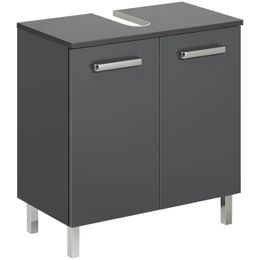 Pelipal Waschbeckenunterschrank Front Anthrazit Glanz/ Korpus Anthrazit Dekor