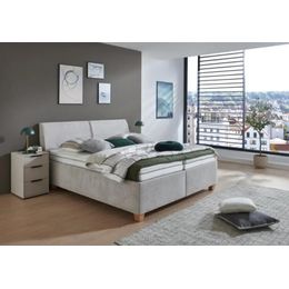 Oschmann Polsterbett Dreamplace 2.0 180x200 cm in Famosa natur, Holzfu&szlig; Buche lackiert