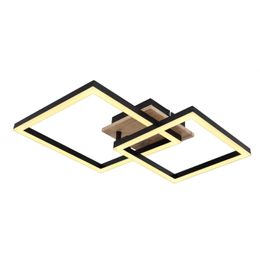 Globo LED Deckenleuchte Schwarz/Holzoptik Matt 18 W