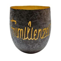 LC Wholesaler Windlicht Eisen "Familienzeit" 10x12 cm
