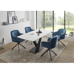 Stolkom Esstisch Ventura Keramik Wei&szlig; ca. 180x76x90 cm