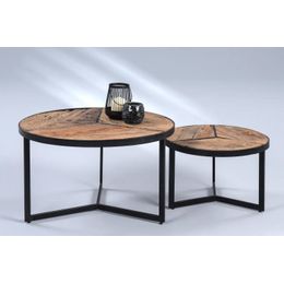 M2 Beaut&eacute; M2 Kollektion Couchtisch Set Oxford Massivholz natur 70x40 cm