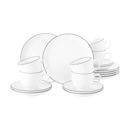 Seltmann Weiden Seltmann Kaffeeservice 18-teilig rund Lido Black Line