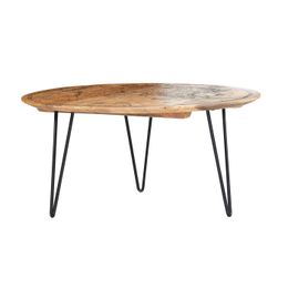 Gutmann Couchtisch Yankee (Weltkartenmotiv) Mango massiv Durchmesser 90 cm