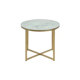 Actona Beistelltisch Alisma Wei&szlig;/Gold ca. 42 cm hoch