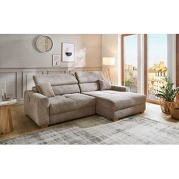 JOB Polstergarnitur Slider Taupe ca. 277x80x187 cm, beidseitig montierbar