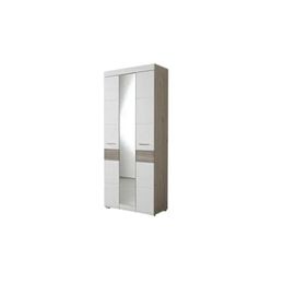 Innostyle Garderobenschrank Funny Wei&szlig;/Silbereiche ca. 84x200x40 cm