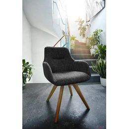 3S Frankenm&ouml;bel Polstersessel ST-0642 Schwarz mit Drehfunktion ca.55x87x60 cm