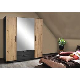 Rauch Dreht&uuml;renschrank Style-Up Eiche grau metallic ca. 181x197x54 cm