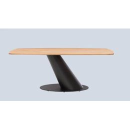 Interliving Design-Tisch 5121 Massiv ge&ouml;lt / Grafikgestell schwarz matt 200x100 cm