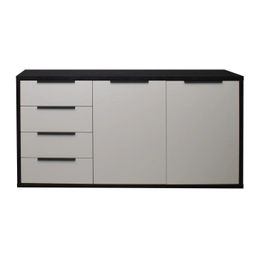 M&auml;usbacher Sideboard Clyde flamed wood black / kreidegrau matt lack