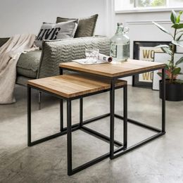 Concept Couchtisch-Set Bajo Eiche / schwarz