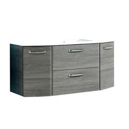 Pelipal Waschtischunterschrank Front Graphit Str. quer/Korpus Graphit Str. quer
