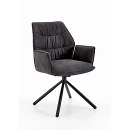 NIEHOFF SITZM&Ouml;BEL Niehoff Armlehnenstuhl Tapas Anthrazit 180 Grad drehbar ca. 60x90x64 cm