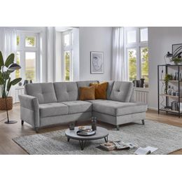 Steinpol SitMore MDS Garnitur Varese, VZ 7006_XM in Bezug Orlean grau, Metallfu&szlig; schwarz matt Stellma&szlig; ca.230x170 cm