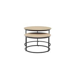 Roomio No. 2002 Couchtisch 2er-Set Eiche natur, ca. 80x70 cm rund