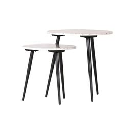 Gutmann Beistelltisch-Set Marmor wei&szlig;/schwarz
