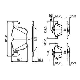Bosch Bremsbelagsatz, Scheibenbremse 0986494835 f&uuml;r VW Audi