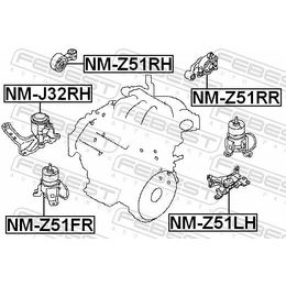 FEBEST Lagerung, Motor nmz51lh vorne links f&uuml;r NISSAN