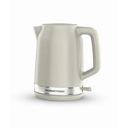 gourmetmaxx Wasserkocher gourmetmaxx, Creme, Kunststoff, 1,7 L, 15.6x23.7x22.1 cm, kabellos, automatische Abschaltung, Trockengehschutz, 360&deg;-Sockel, Anti-Rutsch-F&uuml;&szlig;e, herausnehmbarer Filter, K&uuml;chenger&auml;te, Wasserkocher