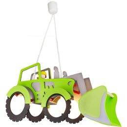 Kinderh&auml;ngeleuchte Traktor, Gr&uuml;n, Silber, Holz, 20x60 cm, h&ouml;henverstellbar, Lampen & Leuchten, Innenbeleuchtung, Leuchten nach R&auml;umen, Babyzimmerlampen