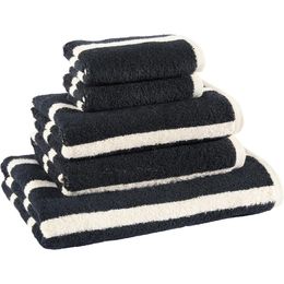 Dieter Knoll Collection Dieter Knoll Frottierset, Schwarz, Ecru, Textil, 5-teilig, Aufh&auml;ngeschlaufe, Badtextilien, Handtuch-Sets