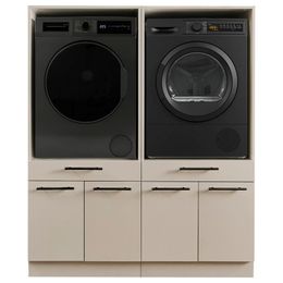 Hauswirtschaftsraum Laundreezy, Kaschmir, Holzwerkstoff, 2 Schublade(n) Schubladen, 135x162x67.5 cm, Waschk&uuml;che, Hauswirtschaftsraum