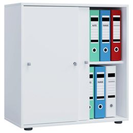 P & B Aktenschrank, Wei&szlig;, Holzwerkstoff, 1 F&auml;cher, 70x74x37 cm, abschlie&szlig;bar, Arbeitszimmer, Aktenschr&auml;nke