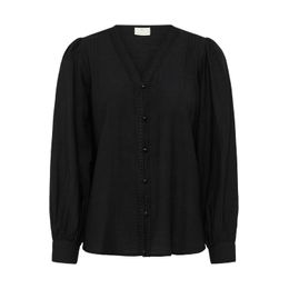 Langarmbluse Kaffe "Langarm-Bluse KAmirabel", Damen, Gr. 34, schwarz (schwarz deep), Obermaterial: 80% Viskose CV. 20% Polyamid PA., Blusen