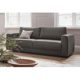 2-Sitzer OTTO HOME "Hobro", grau (dunkelgrau), B:186cm H:80cm T:102cm, Luxus-Microfaser Lederoptik (100% Polyester);Struktur grob (100% Polyester);Samtoptik (100% Polyester), Sofas, in 3 Bezugsqualit&auml;ten in vielen Farben