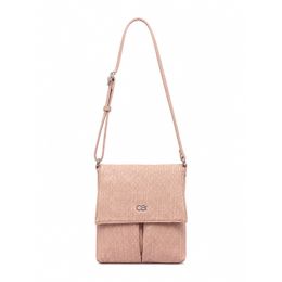 Umh&auml;ngetasche "Flechty", Damen, Gr. B/H/T: 24cm x 24cm x 4cm onesize, rosa, Polyurethan (PU), Collezione Alessandro, Taschen Umh&auml;ngetasche, mit vielen F&auml;chern, in Flechtoptik