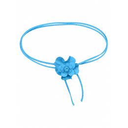 Tailleng&uuml;rtel "Bl&uuml;te", Damen, Gr. onesize, blau (t&uuml;rkis), Leder, Collezione Alessandro, unifarben, Basic, G&uuml;rtel, Lederband mit echt Leder Bl&uuml;te