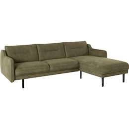 Ecksofa OTTO HOME "Nordfyn L-Form", gr&uuml;n (oliv), B:239cm H:81cm T:166cm, Struktur weich (100% Polyester);Luxus-Microfaser Lederoptik (100% Polyester);100% NaturLEDER, Sofas, Ecksofa, edles Design in 3 Bezugsqualit&auml;ten