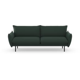 3-Sitzer OTTO HOME "Stine", gr&uuml;n, B:226cm H:86cm T:86cm, Struktur (100% Polyester);Struktur weich (85% Polyester/15% Nylon);Samtoptik (100% Polyester), Sofas, Besonderes Design durch Kissenoptik und Keder