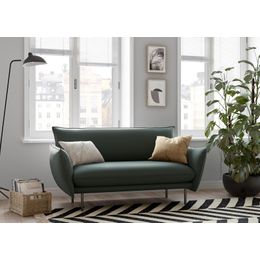 2-Sitzer OTTO HOME "Stine", gr&uuml;n, B:156cm H:86cm T:86cm, Struktur (100% Polyester);Struktur weich (85% Polyester/15% Nylon);Samtoptik (100% Polyester), Sofas, Besonderes Design durch Kissenoptik und Keder