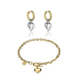 Schmuckset MARC LAUDER "MS013SG", gold, silber, Schmuck_Sets, Damen, 19,5cm, Edelstahl, Schmuckset, 19.5cm