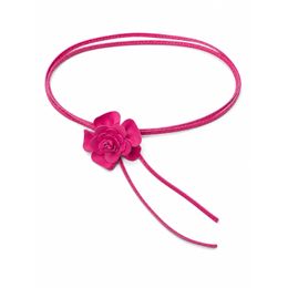 Tailleng&uuml;rtel "Bl&uuml;te", Damen, Gr. onesize, pink, Leder, Collezione Alessandro, unifarben, Basic, G&uuml;rtel, Lederband mit echt Leder Bl&uuml;te
