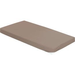 Spannbettlaken Bierbaum "Jersey", grau (kitt), 1 Stk., Jersey, 90-100x190-220 30cm, Jersey, Obermaterial: 95% Baumwolle, 5% Elasthan, Bettlaken, Spannbettlaken, 95 % Baumwolle und 5 % Elasthan f&uuml;r optimale Weichheit und Dehnbarkeit