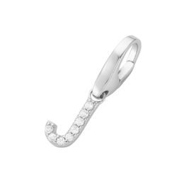 Charm Buchstabe "Buchstabe J, Zirkonia Steine, Silber 925", wei&szlig;, Giorgio Martello MILANO, Charms, Damen, Silber 925 (Sterlingsilber)