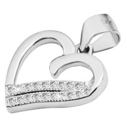 Adelia&acute;s Kettenanh&auml;nger ADELIA&acute;S "Anh&auml;nger &ndash; Herz Herzanh&auml;nger aus 925 Silber mit Zirkonia", silber, Schmuckanh&auml;nger, Damen, Silber 925 (Sterlingsilber), Kettenanh&auml;nger, Perfekt zum Verschenken an besondere Menschen