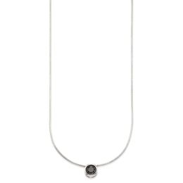 Kette mit Anh&auml;nger Bruno Banani "Schmuck Geschenk Silber 925 Halsschmuck Halskette Schlangenkette Stein", silber (silberfarben, schwarz), Halsketten, Damen, Silber 925 (Sterlingsilber), L: 45, mit Zirkonia (synth.), Korund (synth.) oder Spinell (synth.)
