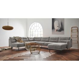 Wohnlandschaft OTTO HOME "Nordfyn U-Form", grau, B:323cm H:81cm T:239cm, Luxus-Microfaser Lederoptik (100% Polyester);Struktur weich (100% Polyester);100% NaturLEDER, Sofas, Wohnlandschaft, edles Design in 3 Bezugsqualit&auml;ten