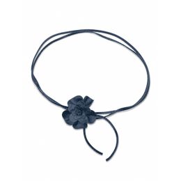 Tailleng&uuml;rtel "Bl&uuml;te", Damen, Gr. onesize, blau (jeans), Leder, Collezione Alessandro, unifarben, Basic, G&uuml;rtel, Lederband mit echt Leder Bl&uuml;te