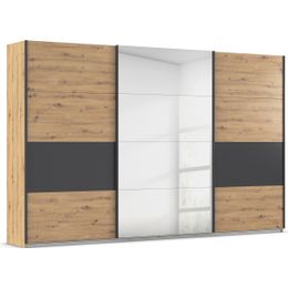 Kleiderschrank OTTO HOME "Mehrzweckschrank Aktenschrank M&ouml;bel Mietswohnung Schlafzimmer CORTONA", grau (eiche artisan, graumetallic), B:360cm H:229cm T:62cm, Holzwerkstoff, Schr&auml;nke, Kleiderschrank, inkl. Inneneinteilung, 2 Stoffboxen extra Einlegeb&ouml;den MADE IN GERMANY
