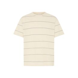 !Solid Rundhalsshirt SOLID "Rundhalsshirt SDUbalt", Jungen, Gr. M, beige (130401 oatmeal), Obermaterial: 85% Baumwolle CO. 15% Leinen LI., Shirts Rundhalsshirt