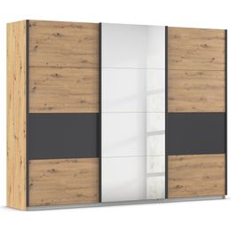 Kleiderschrank OTTO HOME "Mehrzweckschrank Aktenschrank M&ouml;bel Mietswohnung Schlafzimmer CORTONA", grau (eiche artisan, graumetallic), B:271cm H:210cm T:62cm, Holzwerkstoff, Schr&auml;nke, Kleiderschrank, inkl. Inneneinteilung, 2 Stoffboxen extra Einlegeb&ouml;den MADE IN GERMANY