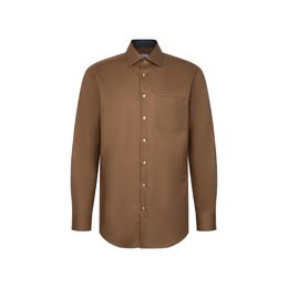 Businesshemd Seidensticker "Schwarze Rose", Herren, Gr. L (41), normale &Auml;rmell&auml;ngen, braun, 100% Baumwolle, unifarben, regular fit, 2-Knopf-Manschette, Hemden, Regular 1/1 Kentkragen Uni