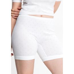 Lange Unterhose Speidel "Nina", Damen, Gr. 52, wei&szlig;, Jacquard, 100% Baumwolle, gemustert, unifarben, k&ouml;rpernah, Unterhosen Lange Unterhose, mittellang, bequem, elastisch, Baumwolle